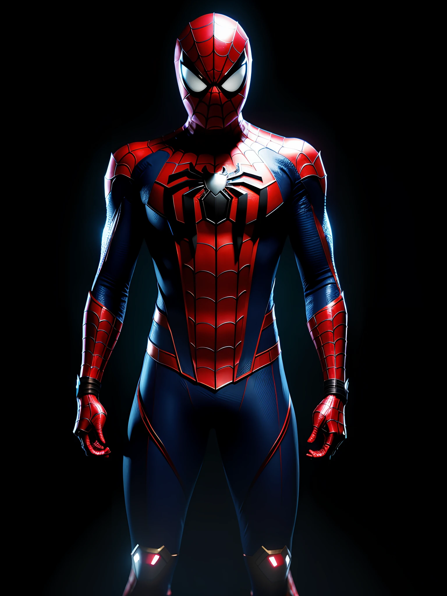 A man in a spider - man suit standing in the dark - SeaArt AI