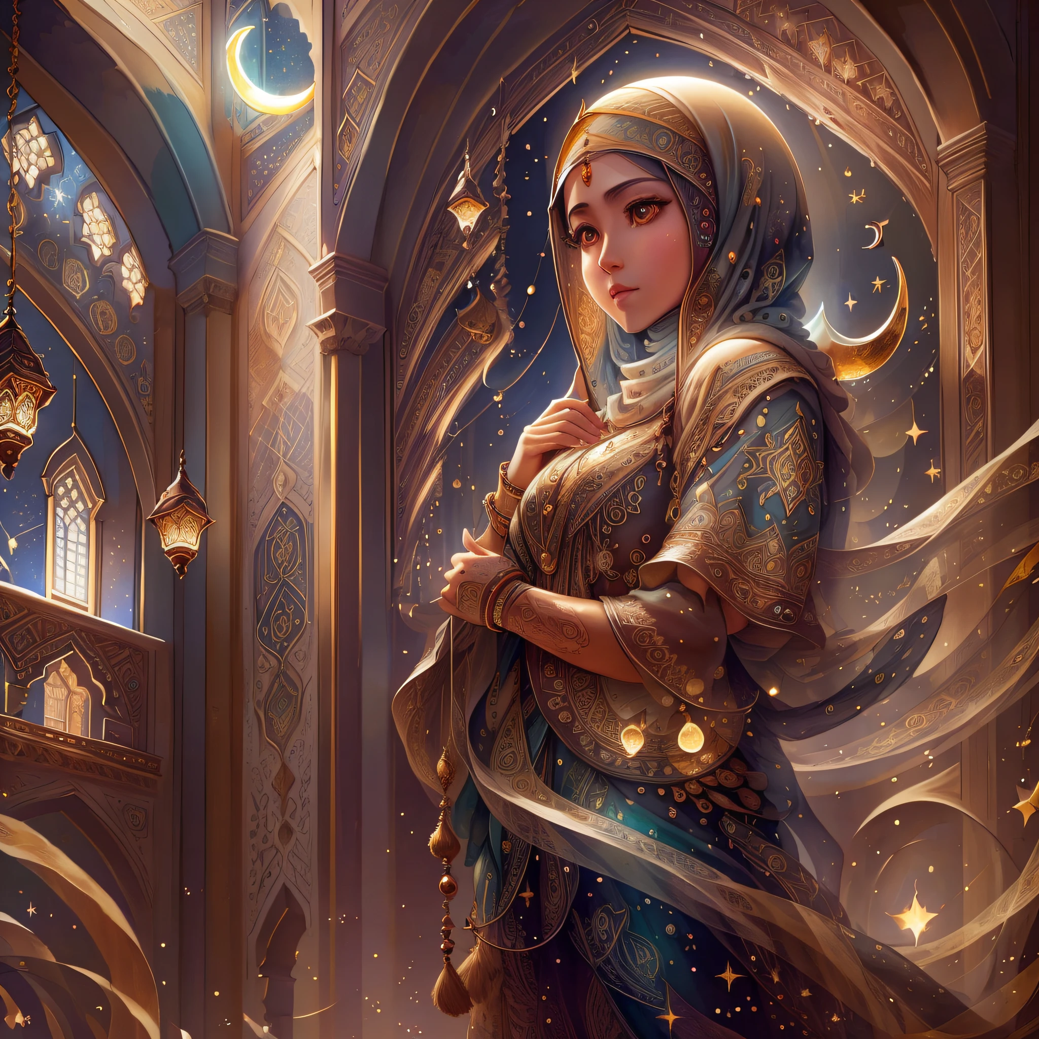 A painting of a woman in a medieval dress holding a wand - SeaArt AI