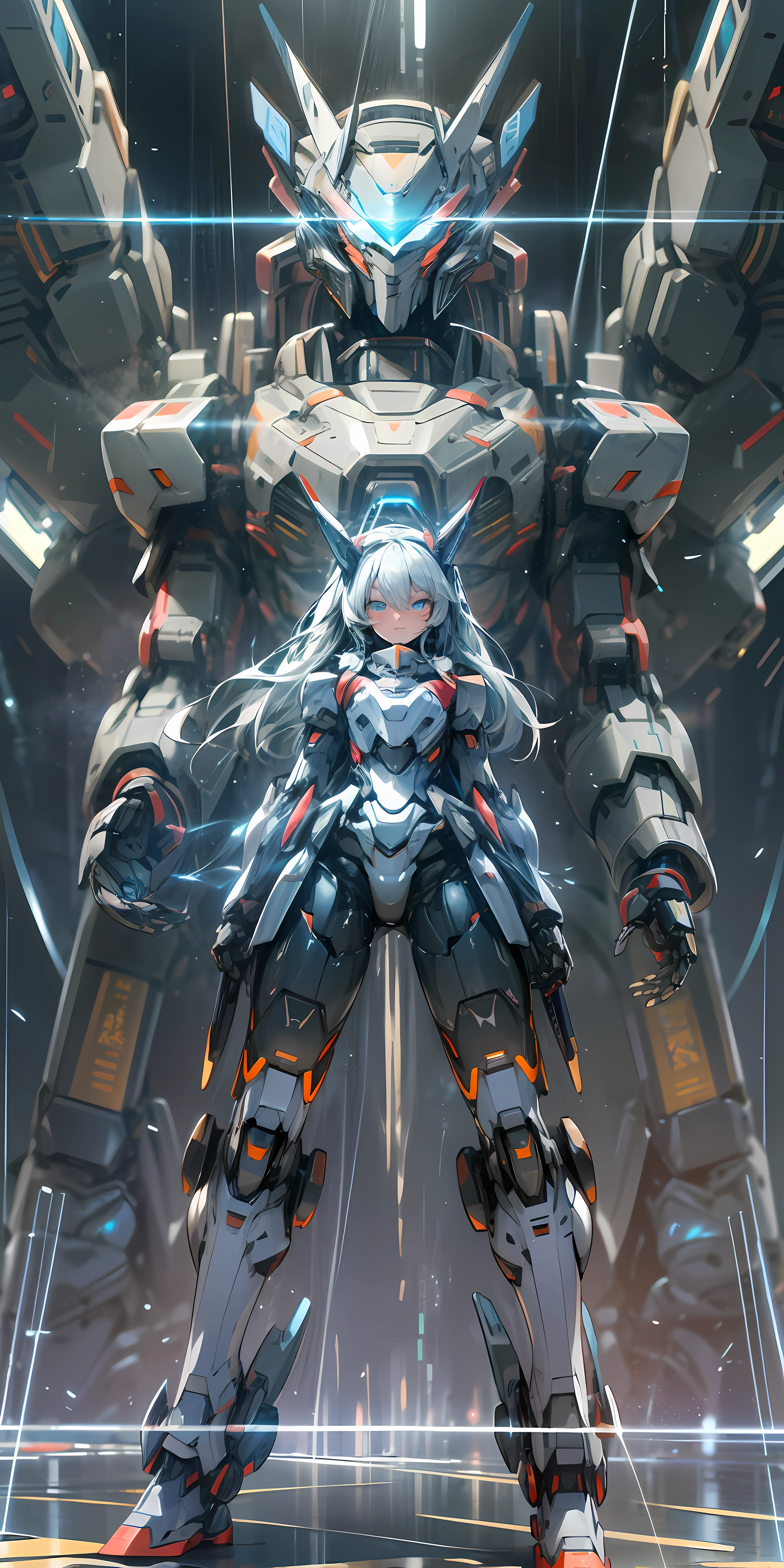 A close up of a robot standing in front of a futuristic structure ...