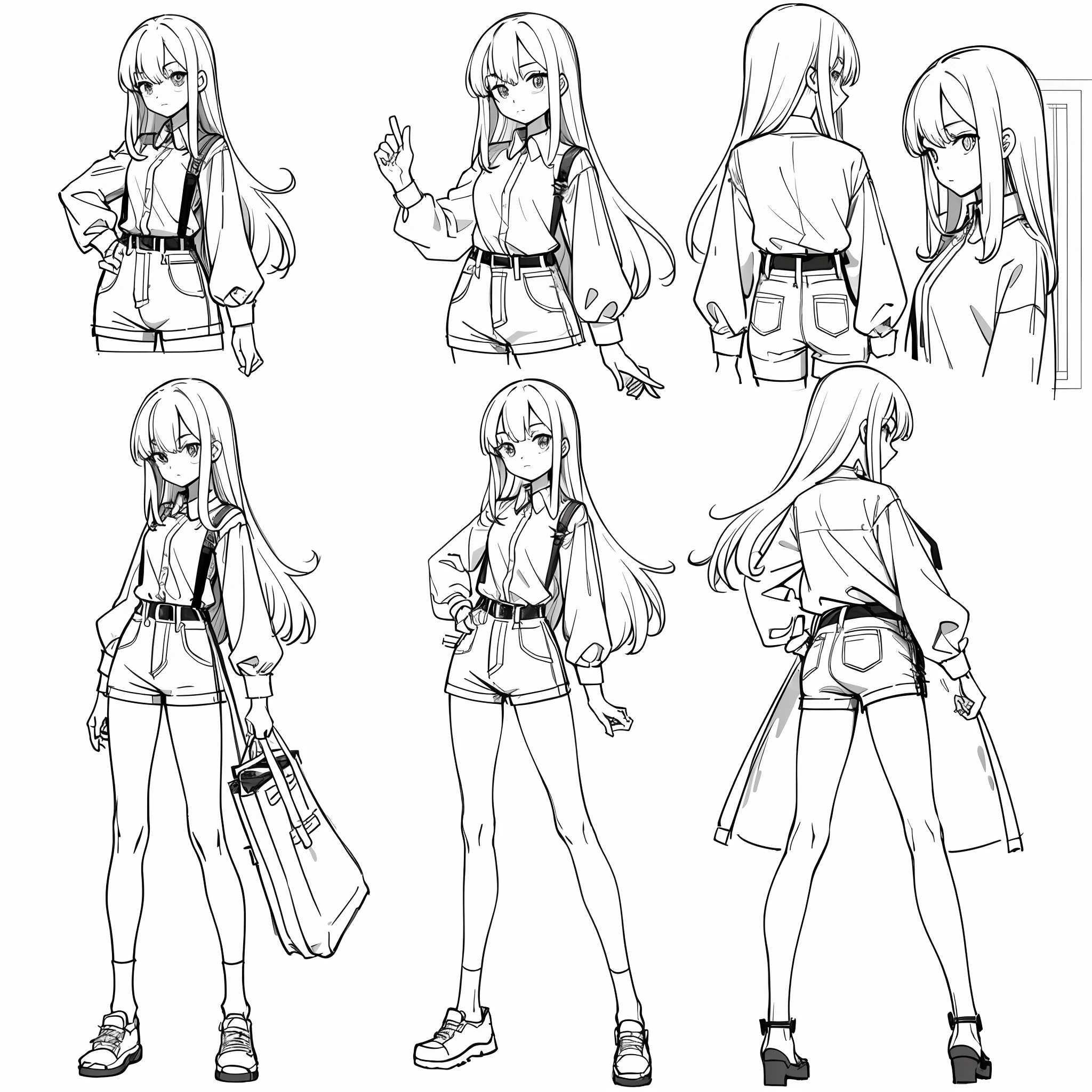 A drawing of a woman in different poses with different poses - SeaArt AI