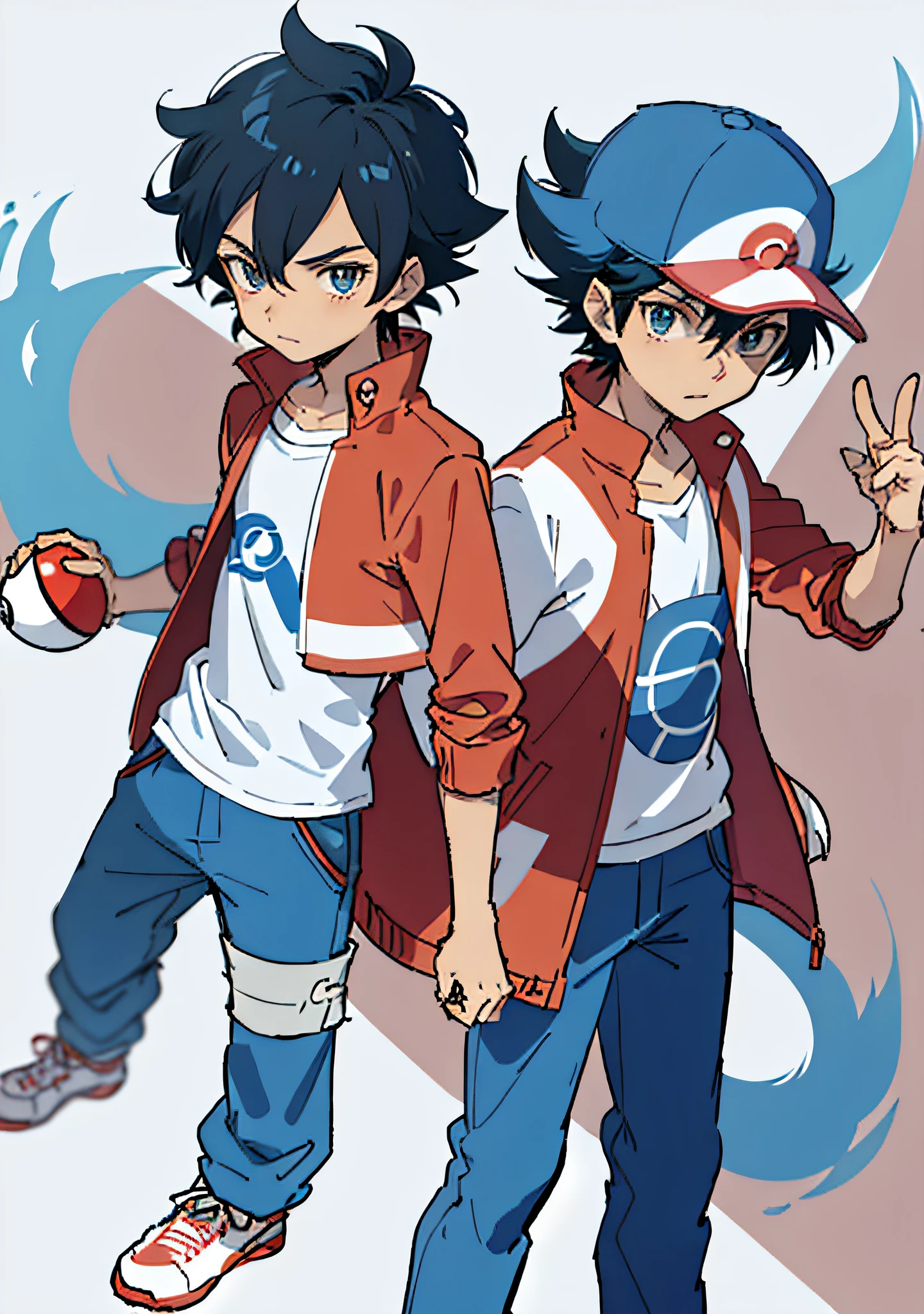 Two anime characters are standing next to each other - SeaArt AI