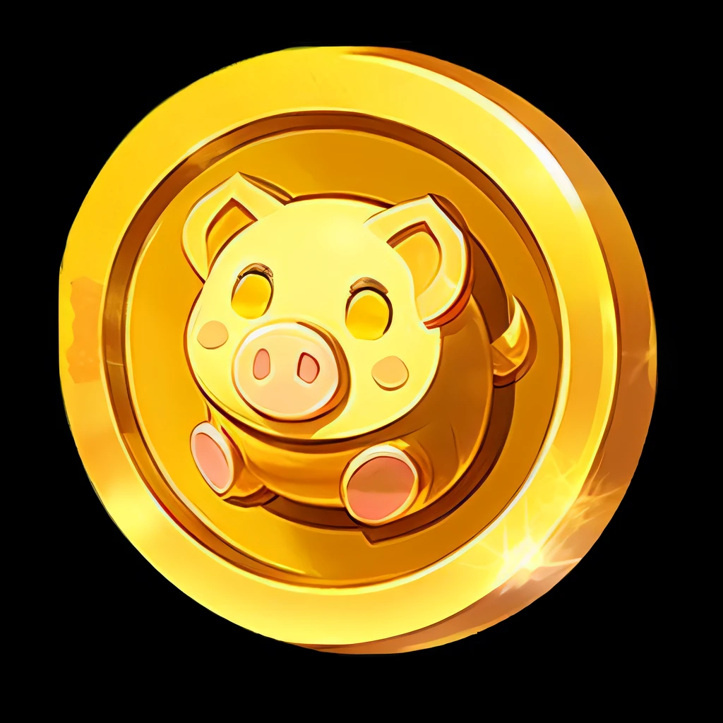 A close up of a gold coin with a pig on it - SeaArt AI