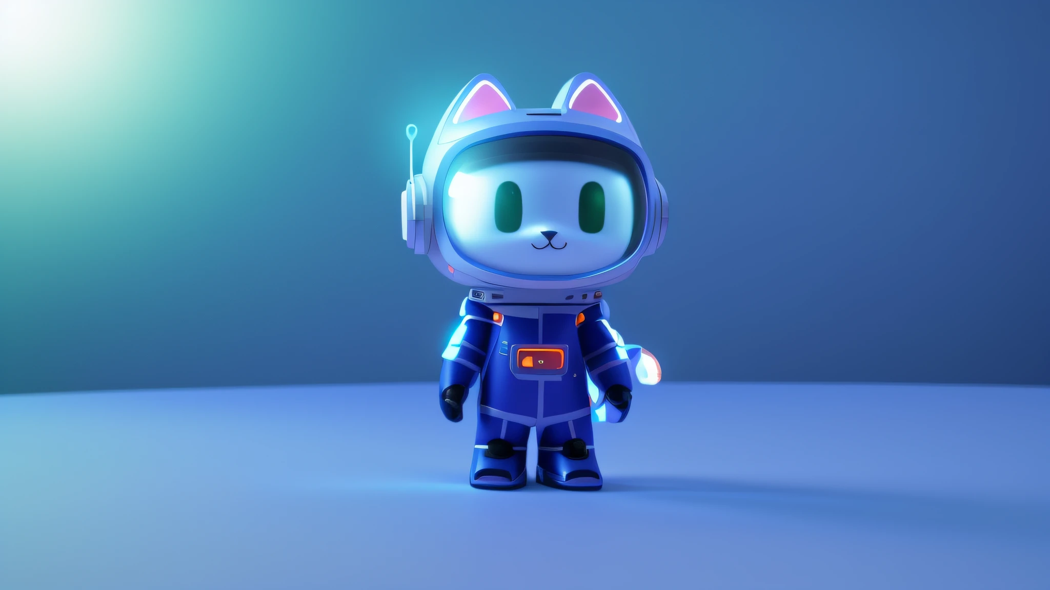 A close up of a toy cat wearing a space suit - SeaArt AI