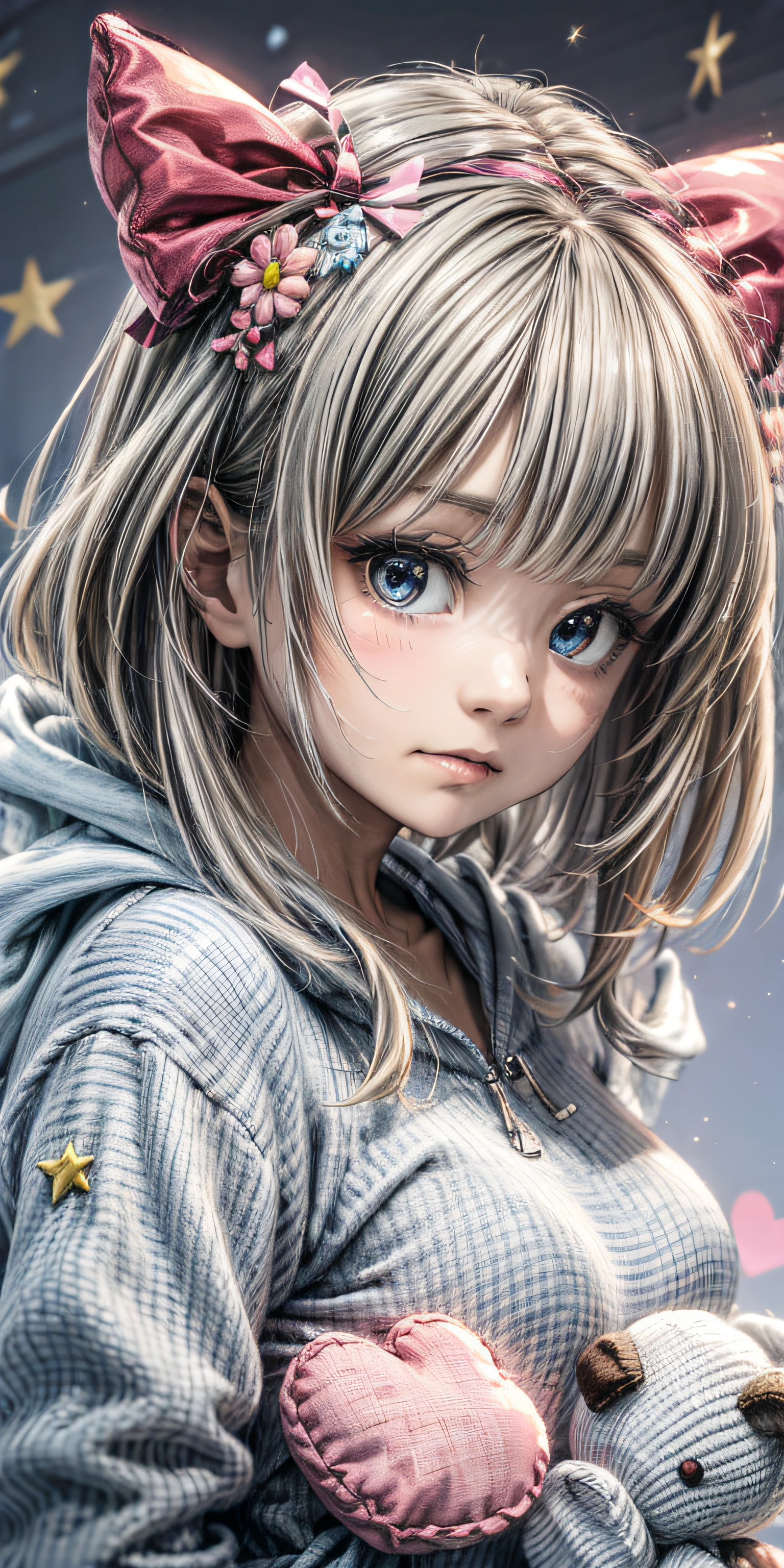 A close up of a person with a cat ear and a hoodie - SeaArt AI