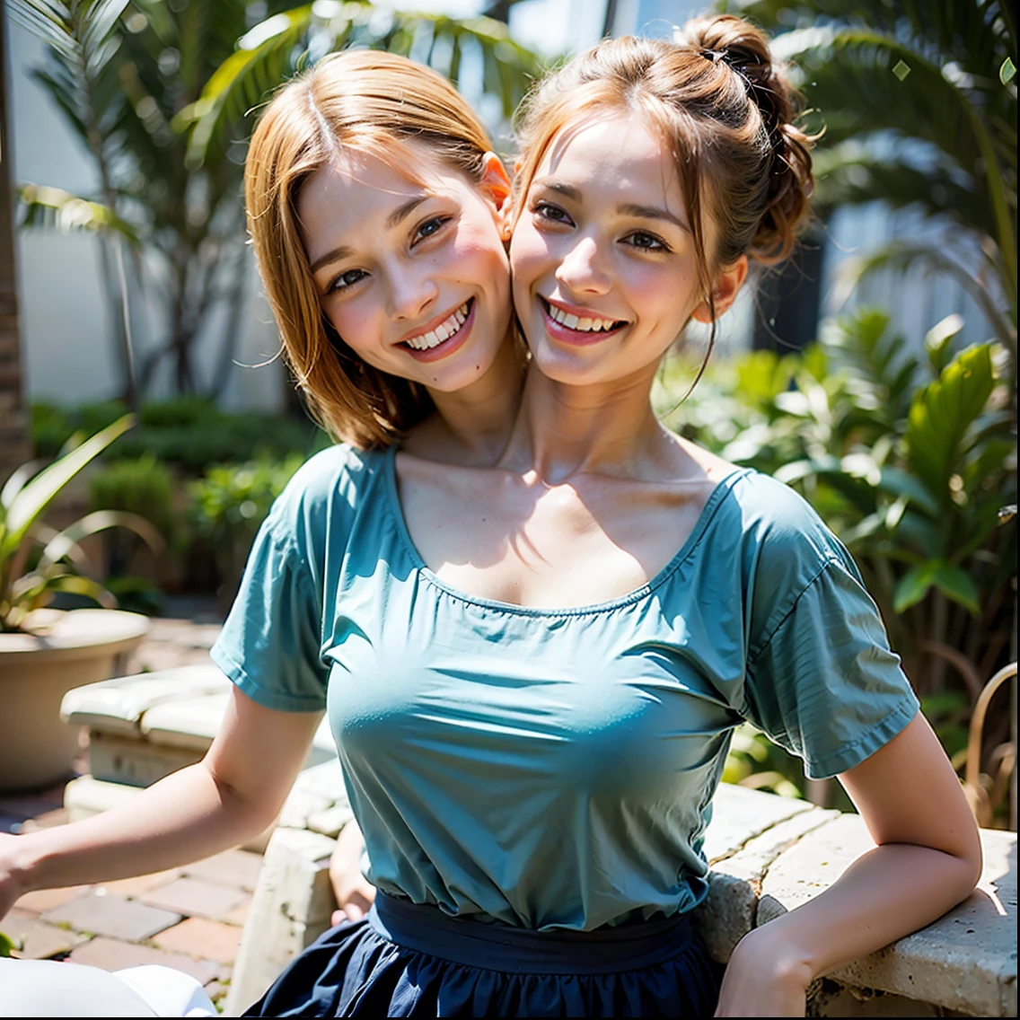 There are two women that are posing for a picture together - SeaArt AI