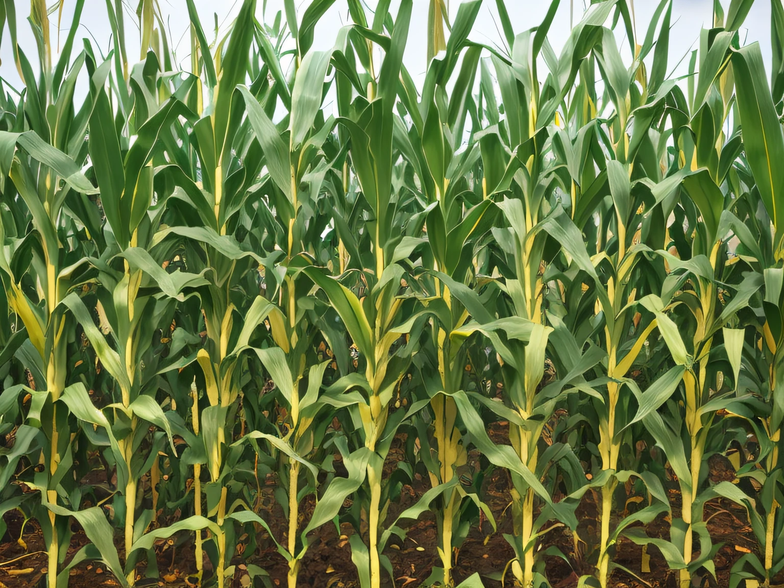 A close up of a field of corn with a sky background - SeaArt AI
