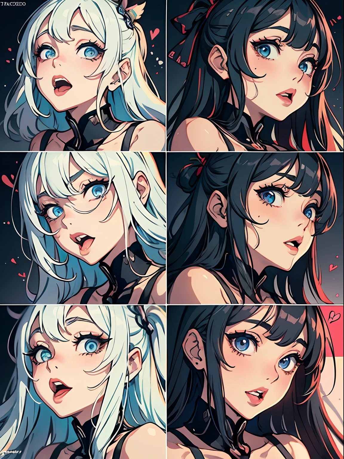 A bunch of anime characters with different expressions on their faces ...