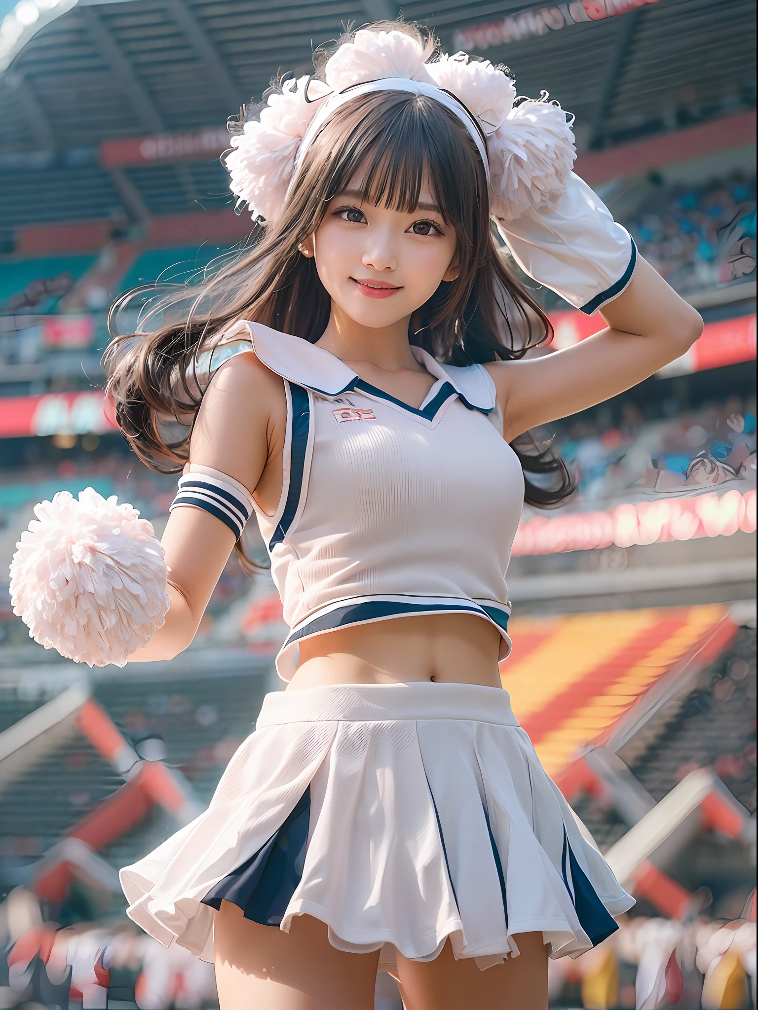 Arafed image of a cheerleader posing for a picture - SeaArt AI