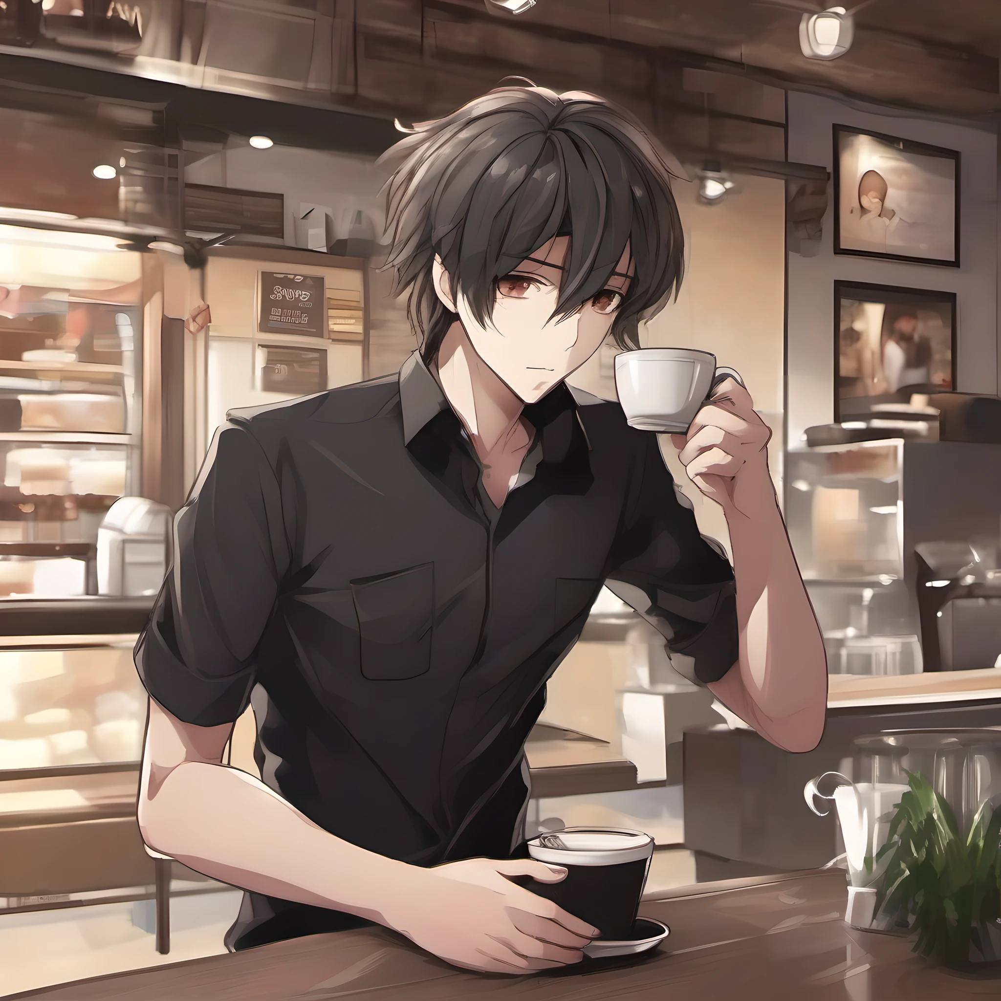 Tomando Cafe Anime