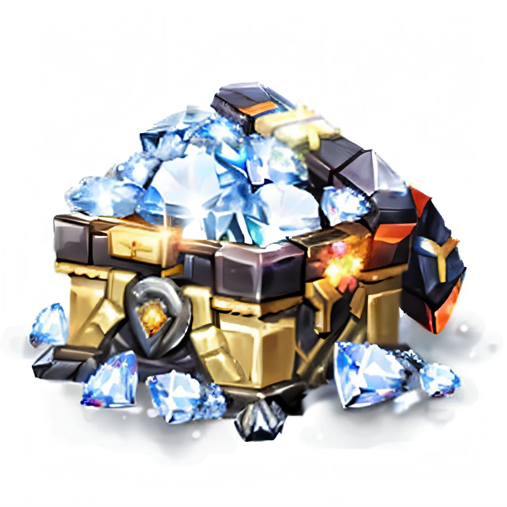 A close up of a chest with a bunch of diamonds - SeaArt AI