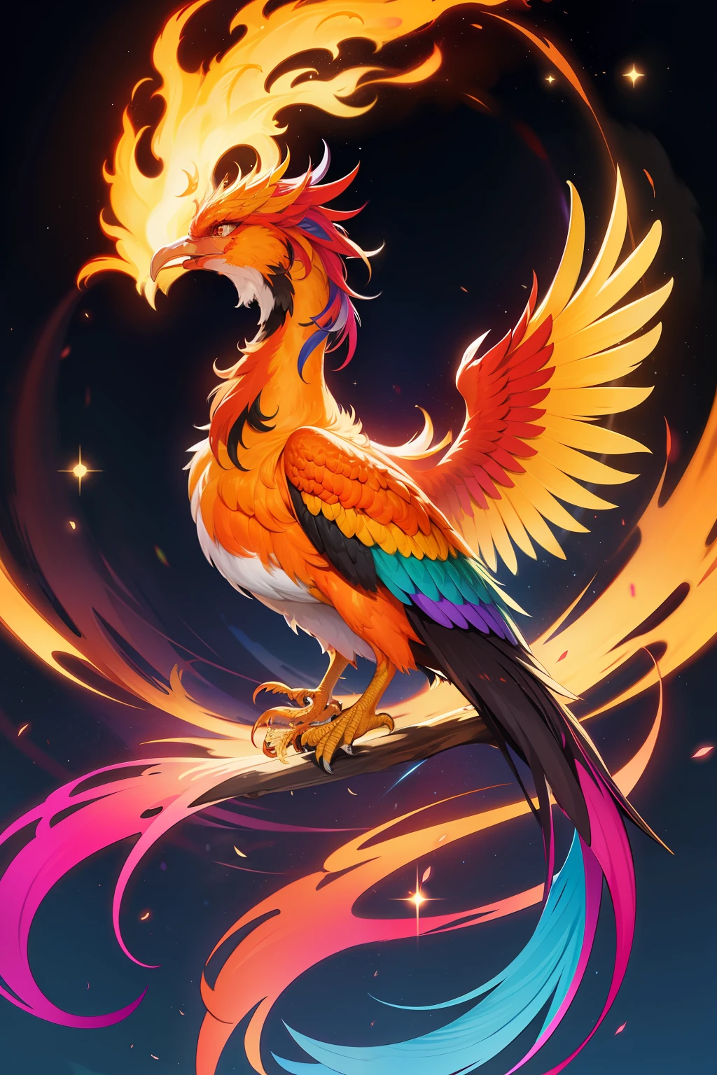 A colorful bird with a long tail sitting on a branch - SeaArt AI