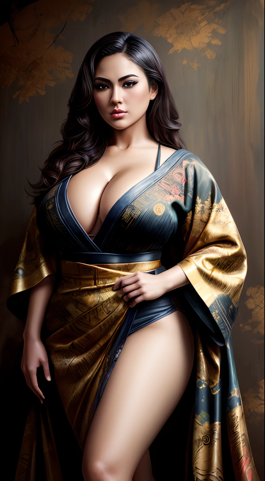 A woman in a kimono is posing for a picture - SeaArt AI
