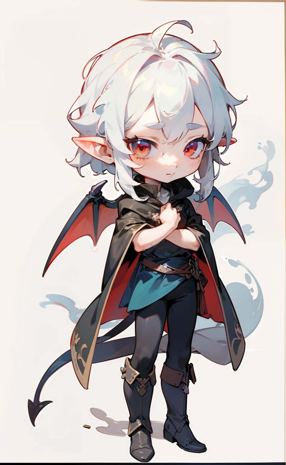 A close up of a person with a white hair and a cape - SeaArt AI