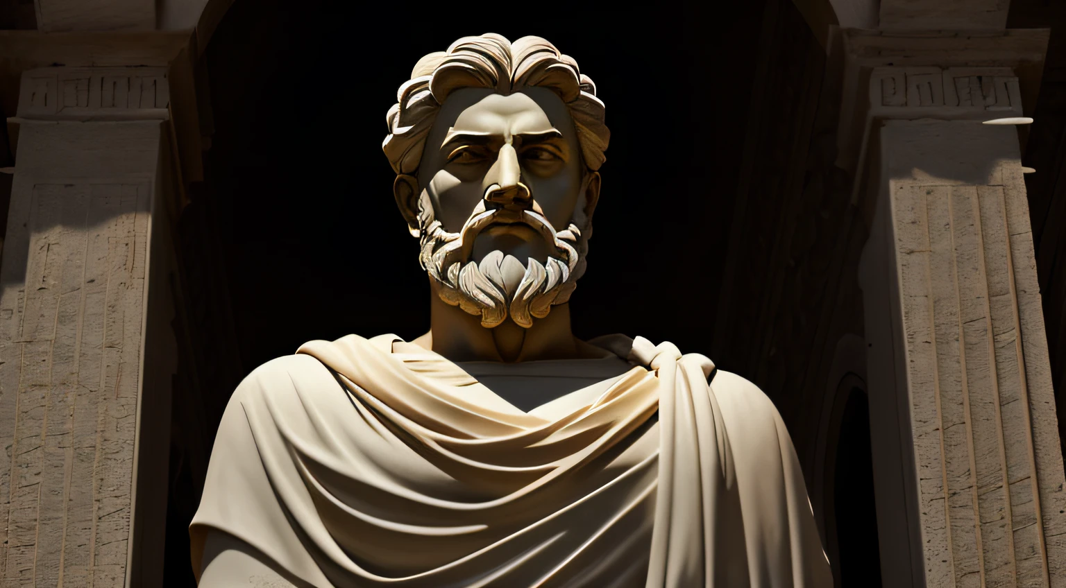 A close up of a statue of a man with a beard - SeaArt AI