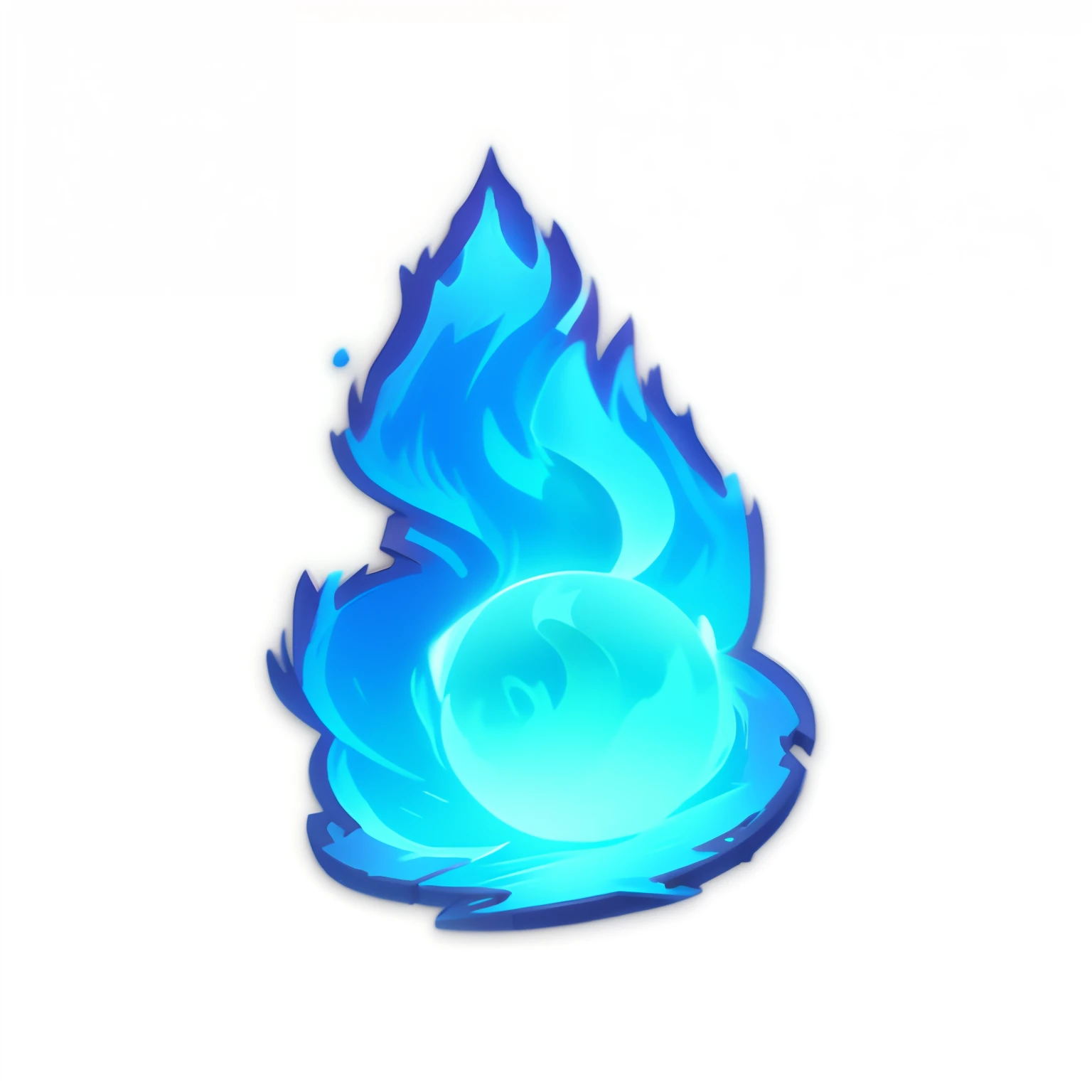A close up of a blue fireball with a white background - SeaArt AI