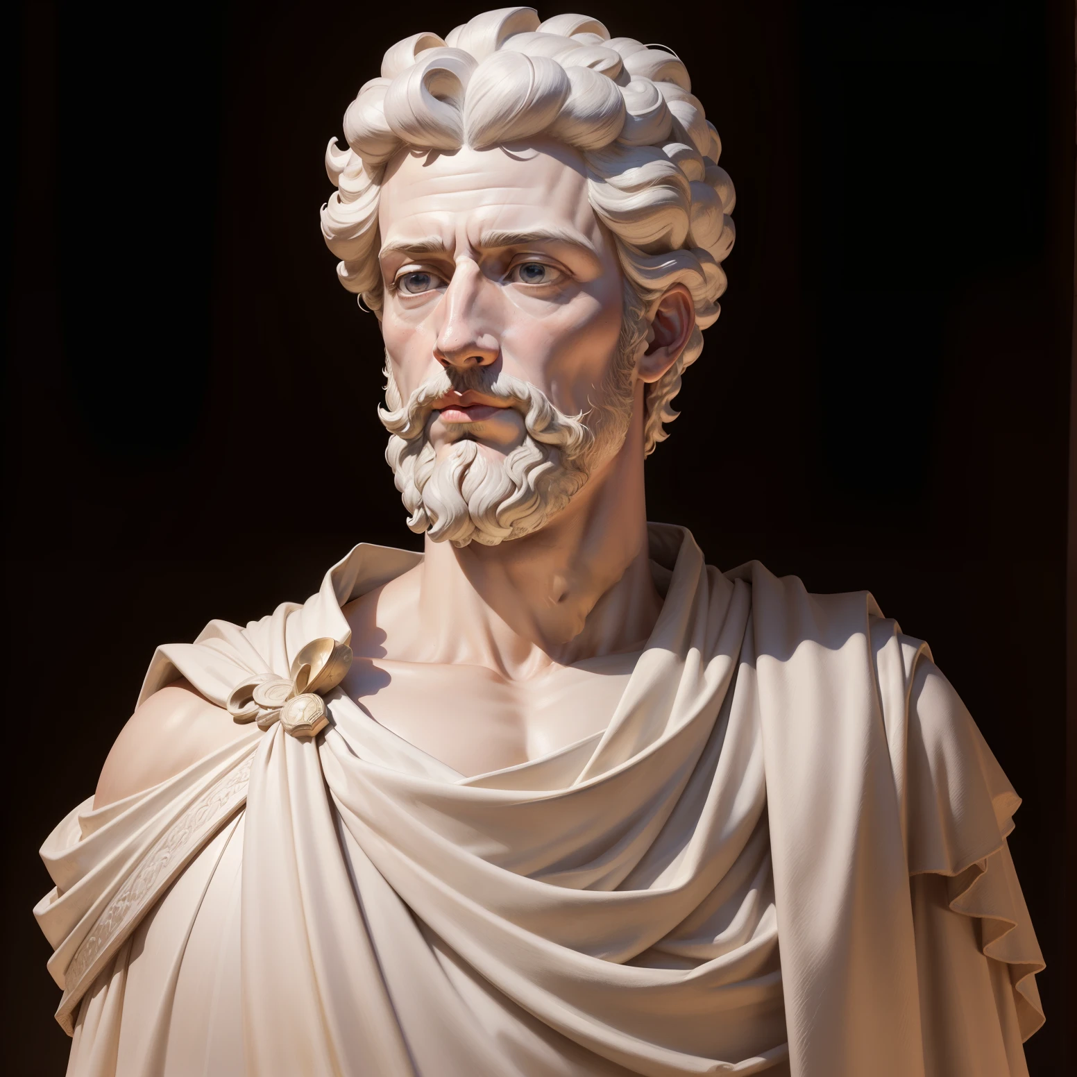 A close up of a statue of a man with a beard - SeaArt AI