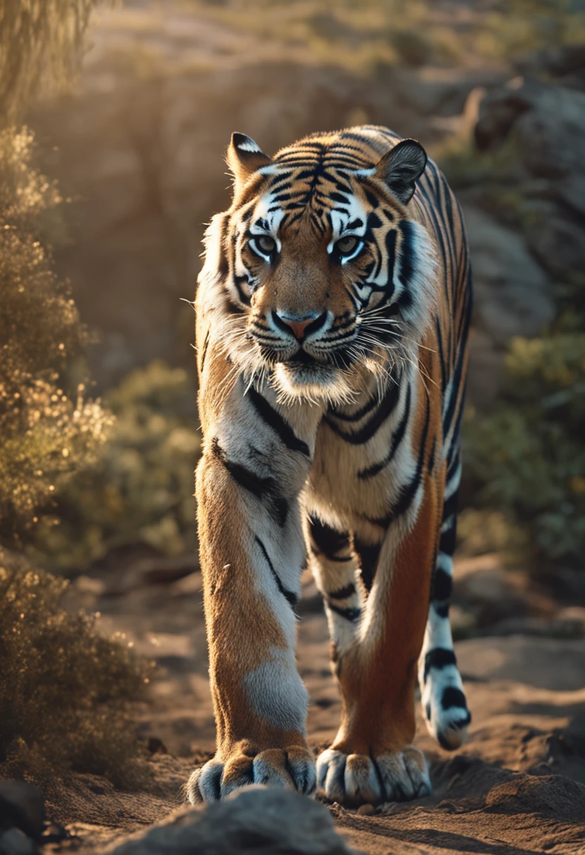 Araffe walking on a dirt path in the sun - SeaArt AI