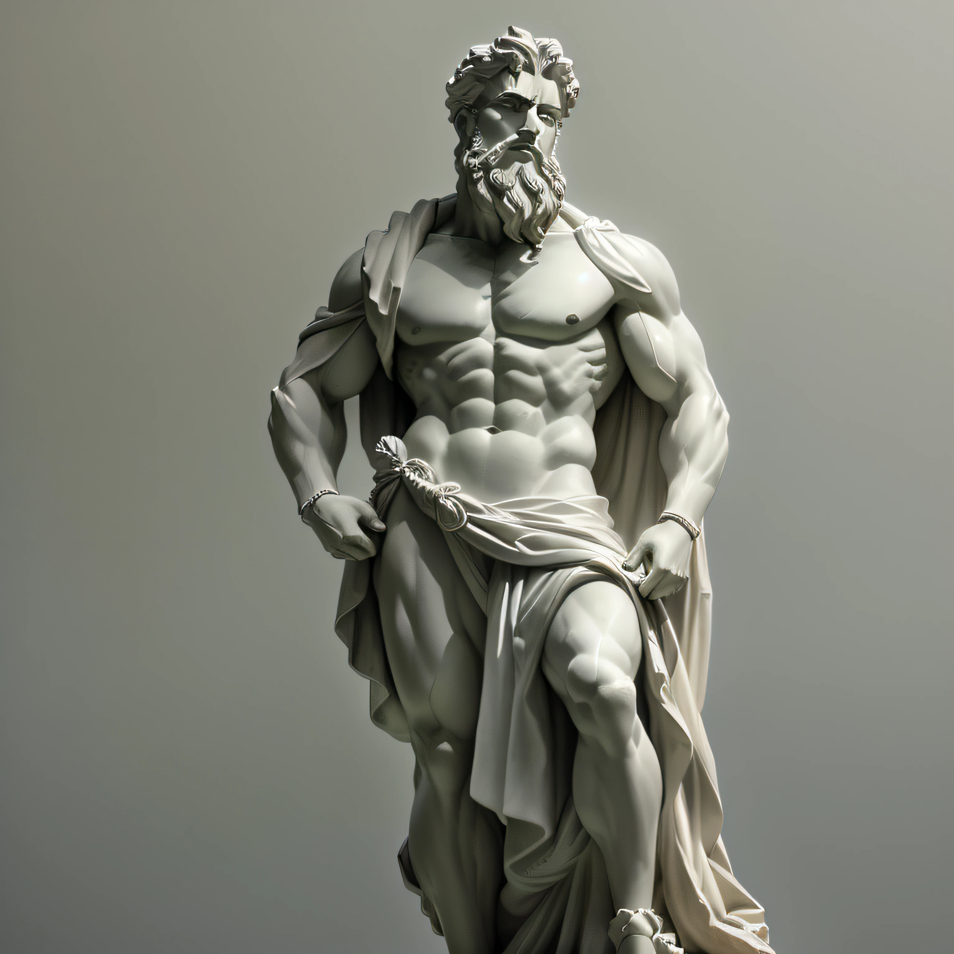 A close up of a statue of a man with a beard - SeaArt AI