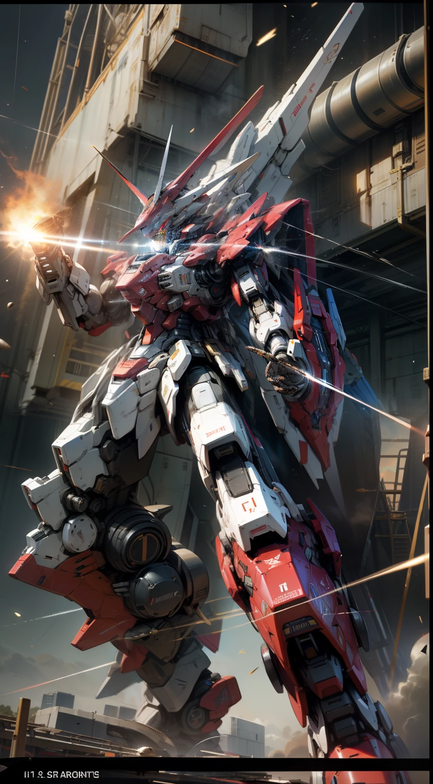 A close up of a robot with a gun in its hand - SeaArt AI