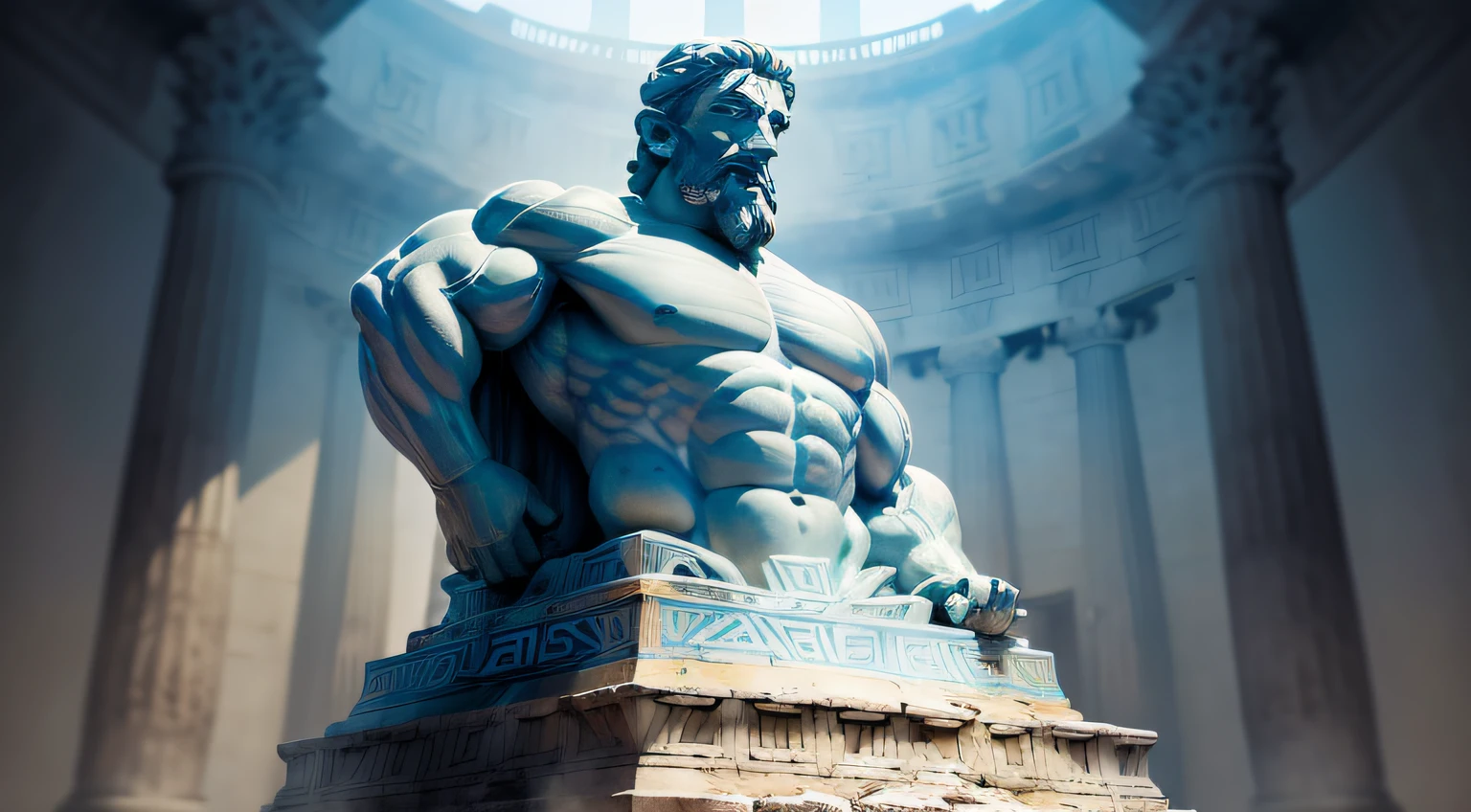 Arafed statue of a man with a beard and a large body - SeaArt AI