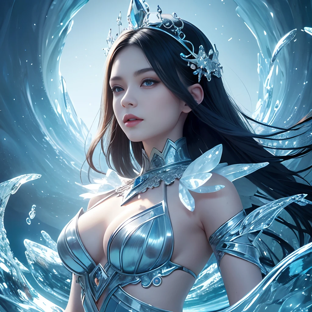 A woman in a silver dress with a tiable and a crown - SeaArt AI