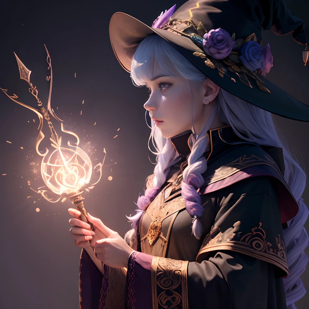 A close up of a person holding a wand with a light - SeaArt AI
