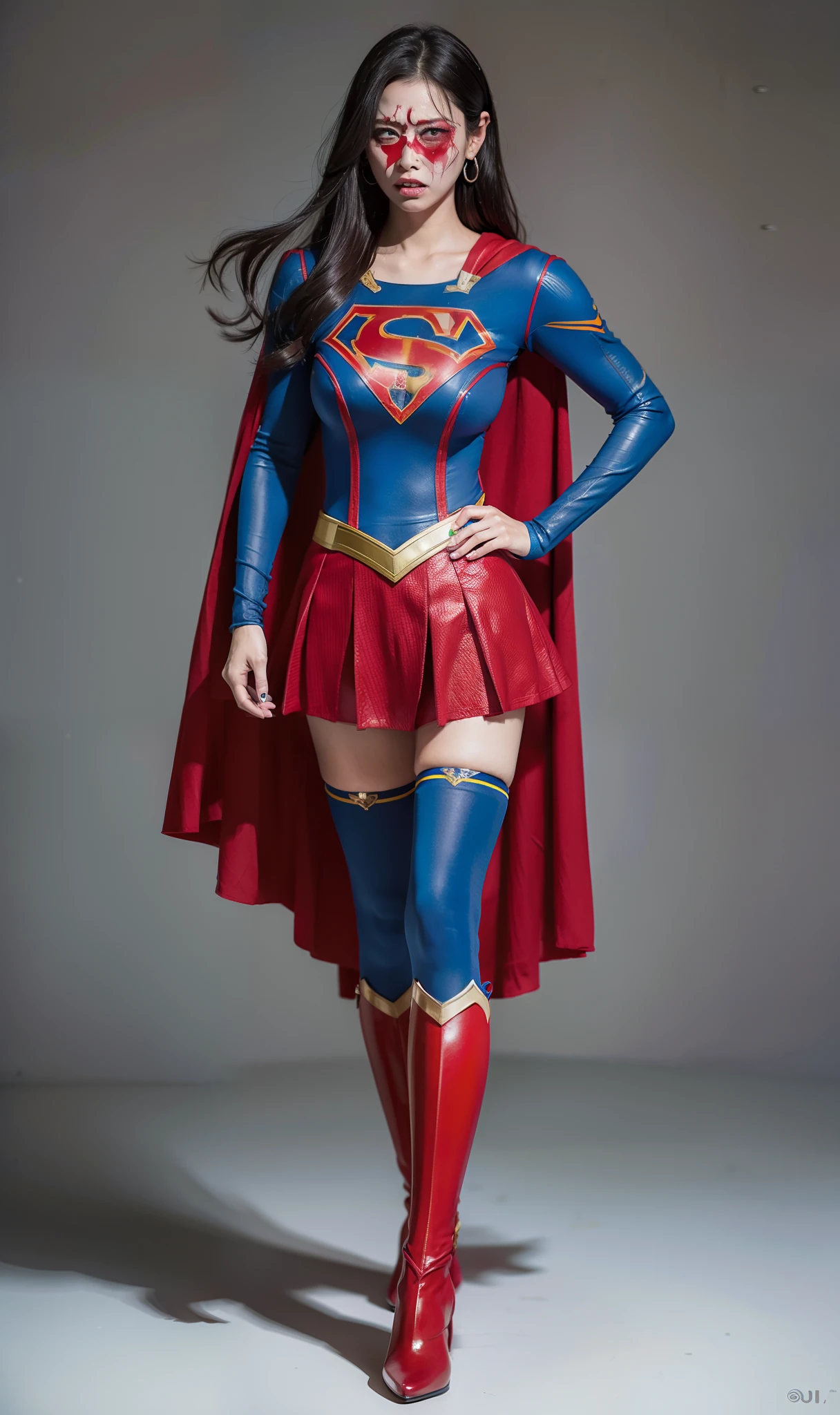 A woman in a superman costume poses for a photo - SeaArt AI