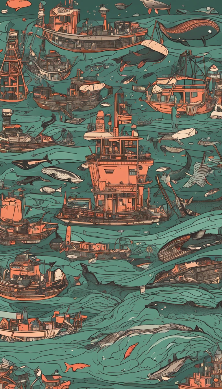 A close up of a bunch of boats in the water - SeaArt AI