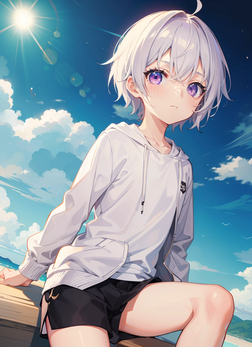 A woman sitting on a bench with a skateboard in her hand - SeaArt AI