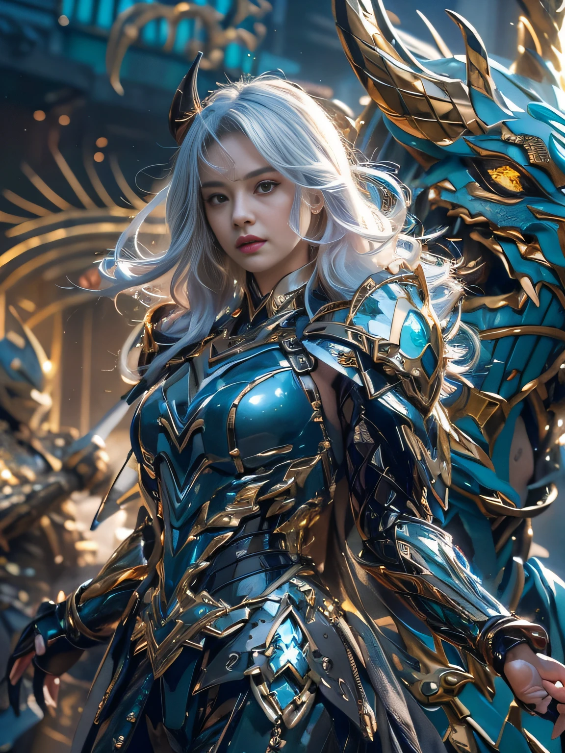 A woman in armor with a sword and armor on - SeaArt AI