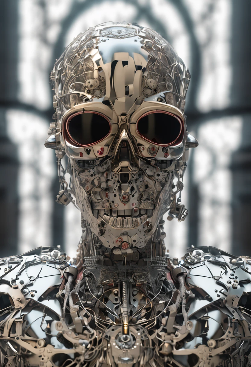 A close up of a robot with a pair of glasses on - SeaArt AI