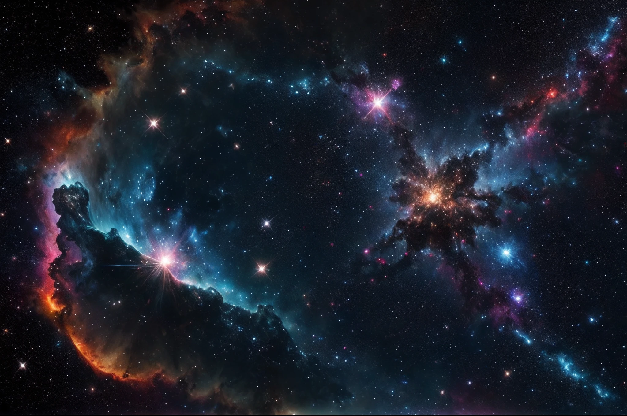 A close up of a star filled sky with a large cluster of stars - SeaArt AI