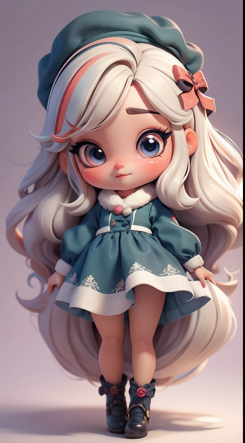 A close up of a doll with a hat and dress - SeaArt AI
