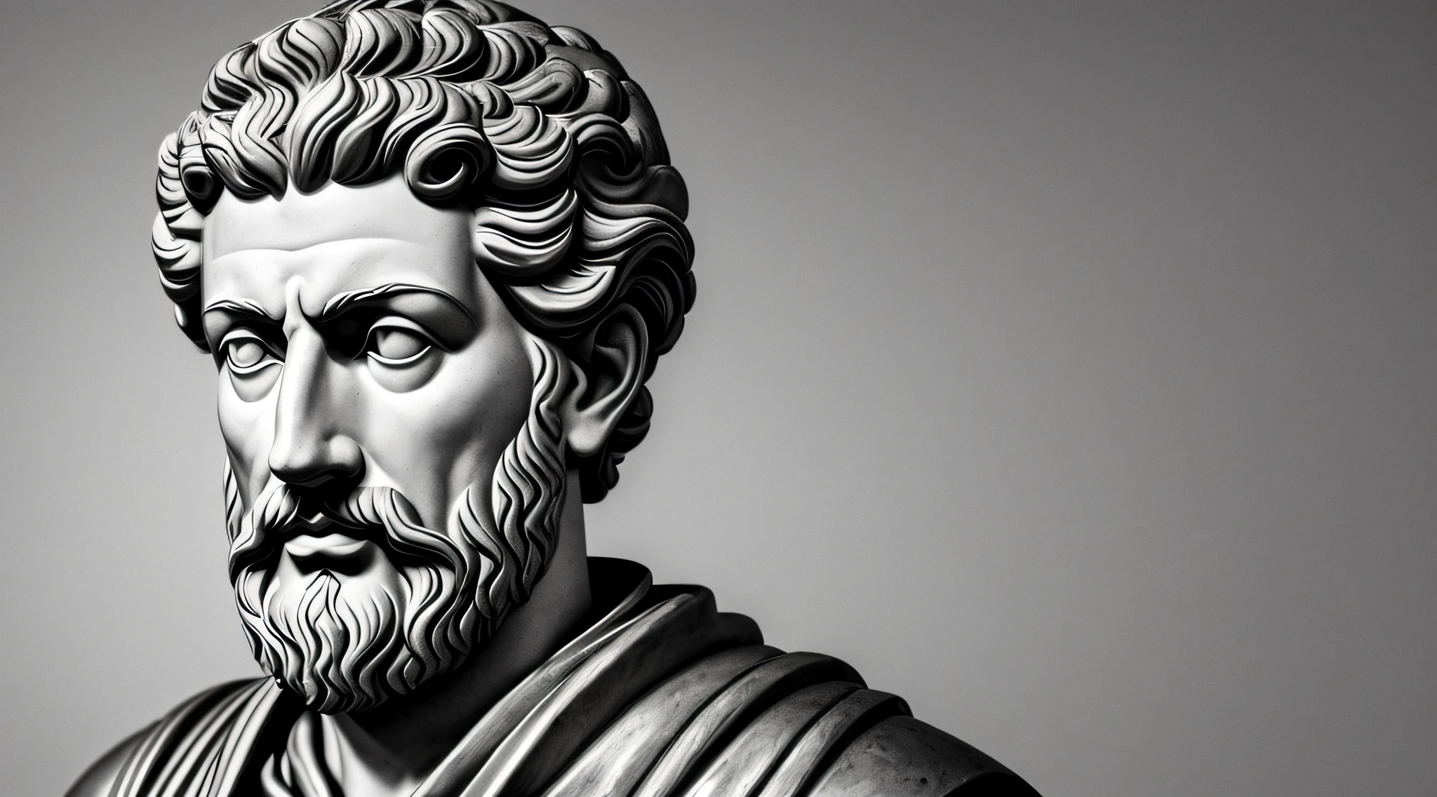 A close up of a statue of a man with a beard - SeaArt AI
