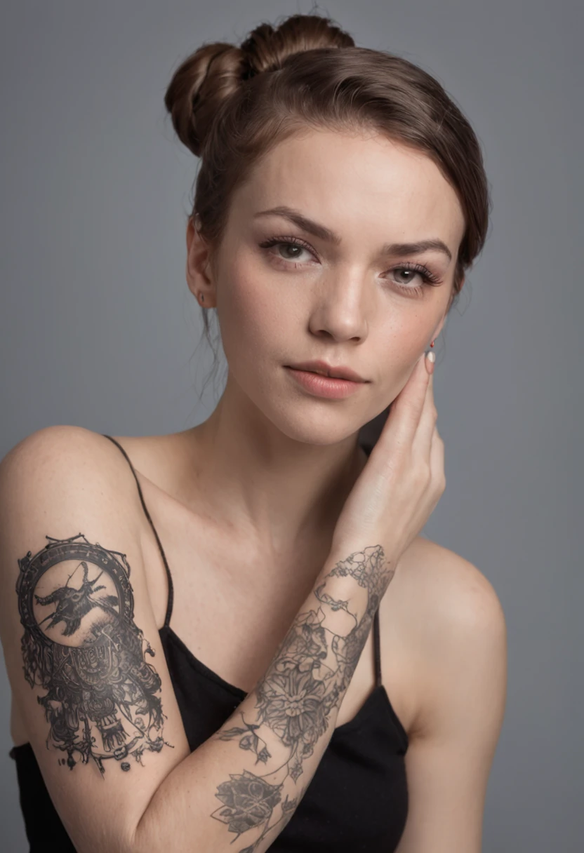 A woman with tattoos on her arms and arms - SeaArt AI