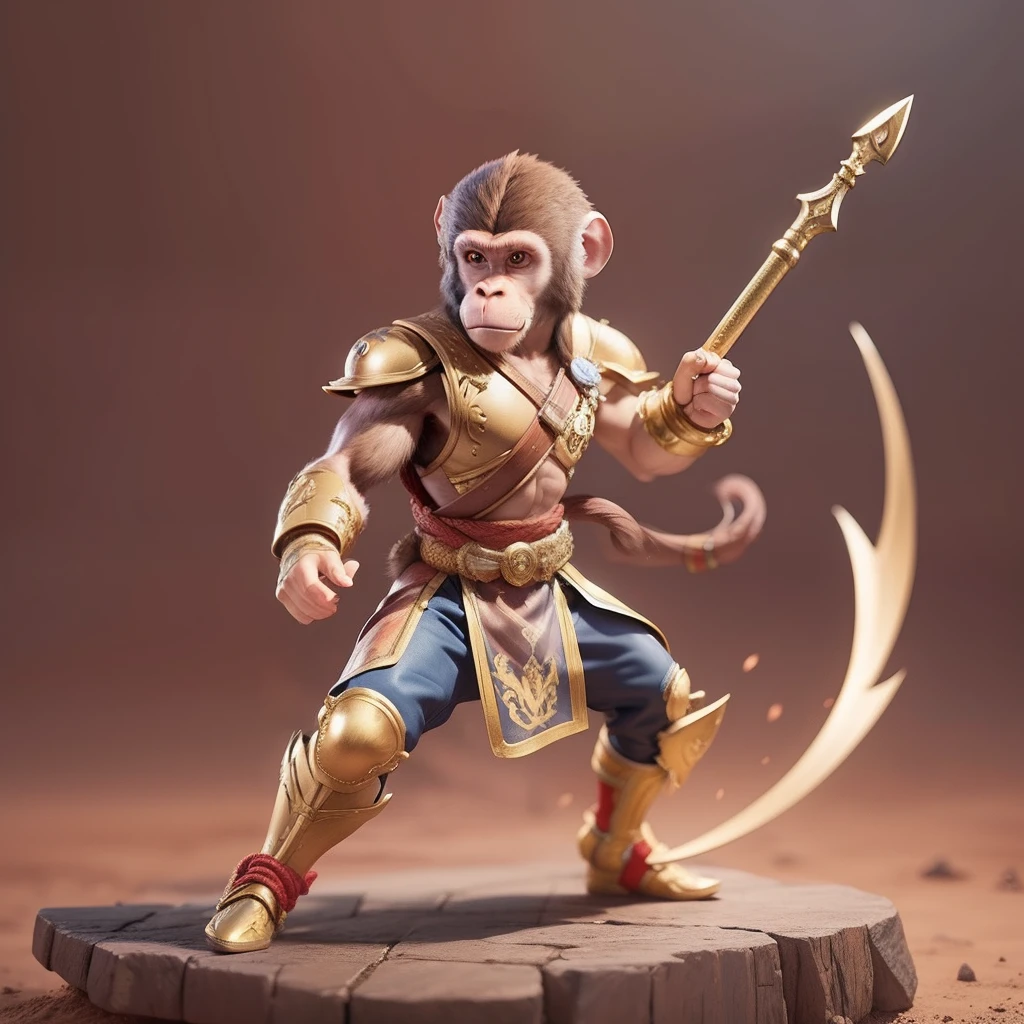 A close up of a monkey with a sword and a sword - SeaArt AI