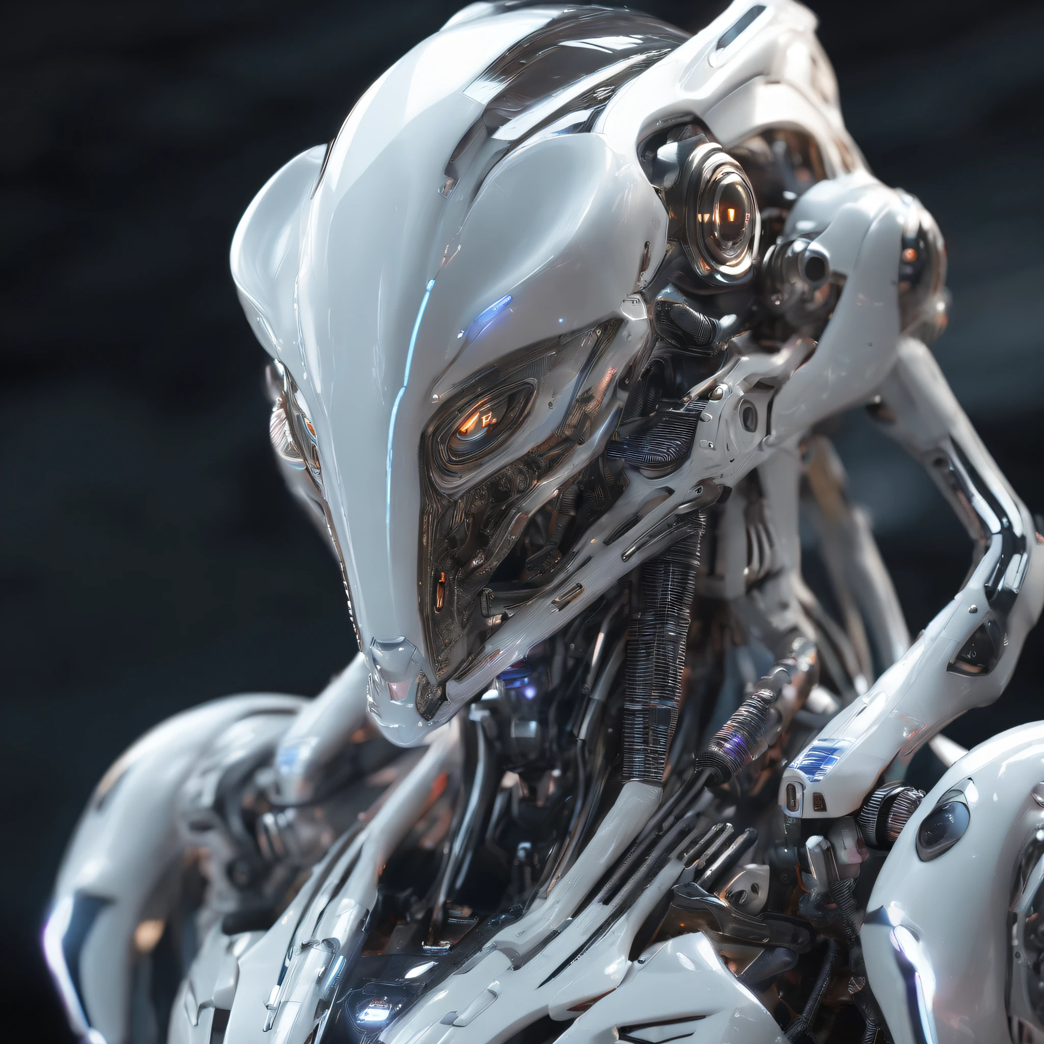 A close up of a robot with a futuristic look on its face - SeaArt AI