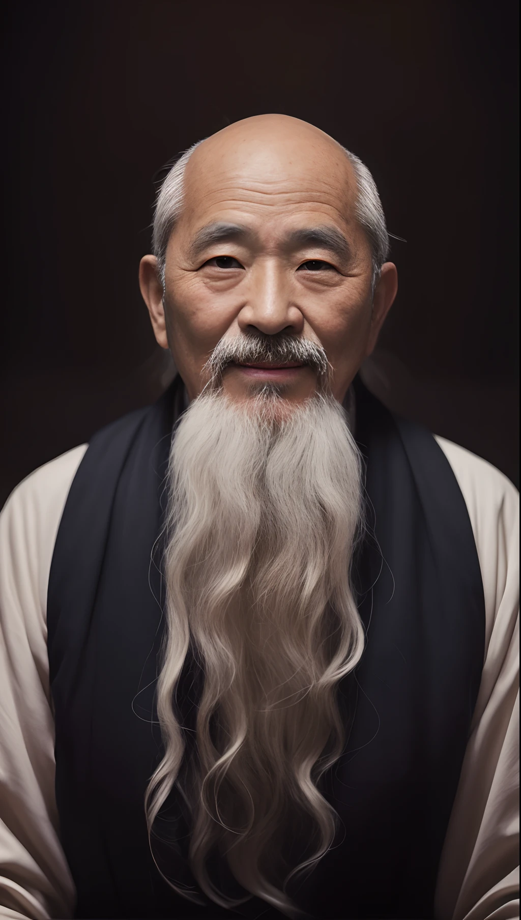 A close up of a man with a long beard and a white beard - SeaArt AI