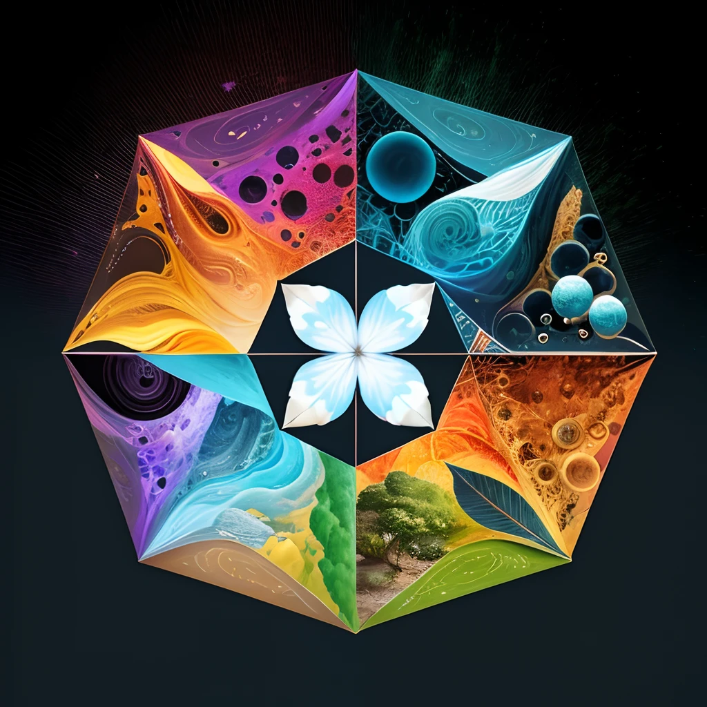 A close up of a colorful umbrella with a flower on it - SeaArt AI