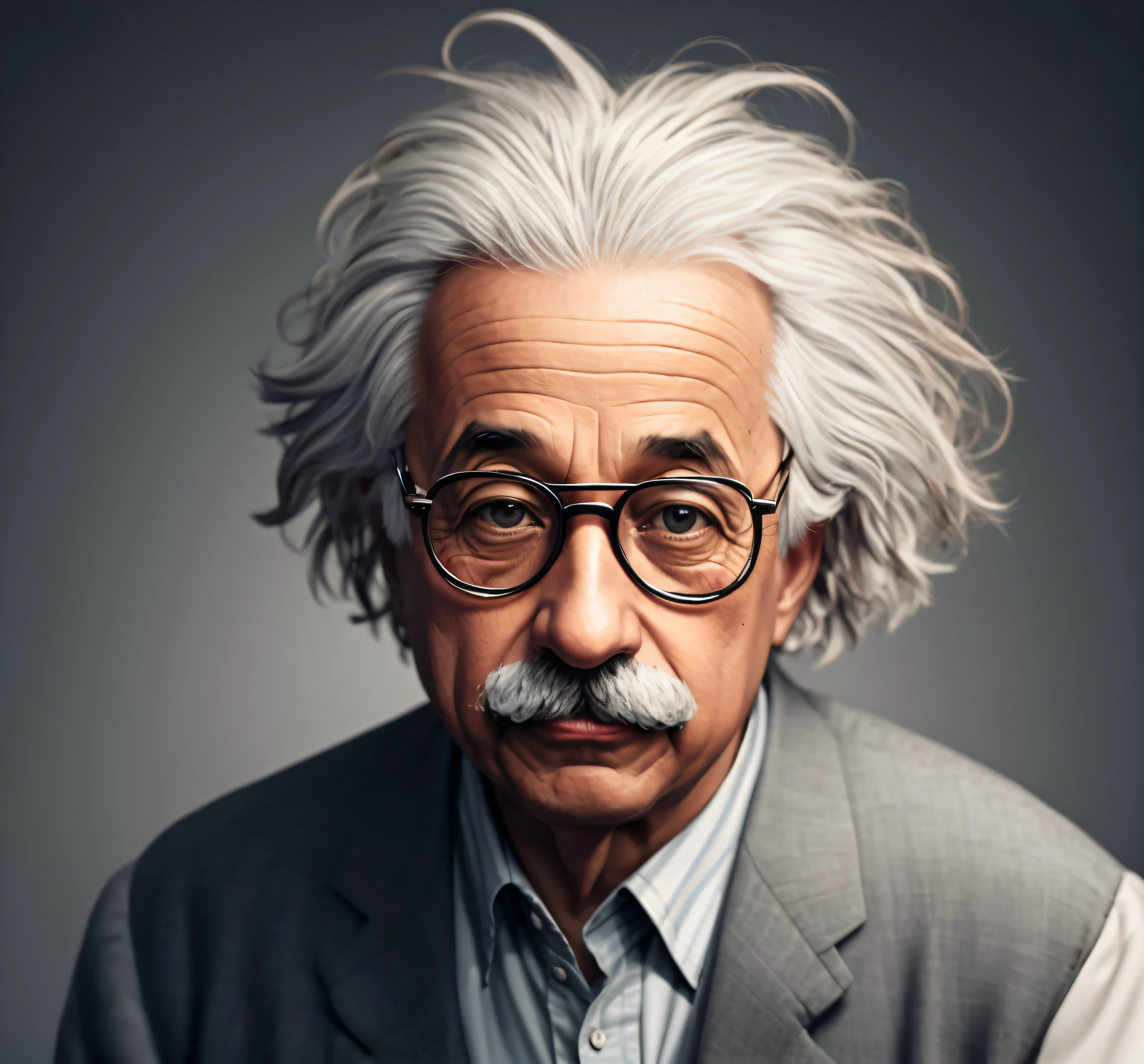 A close up of a man with a mustache and glasses - SeaArt AI