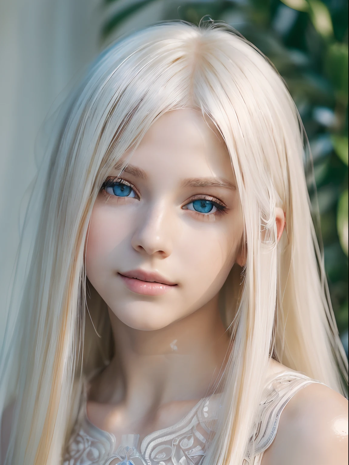 A close up of a young girl with long blonde hair - SeaArt AI