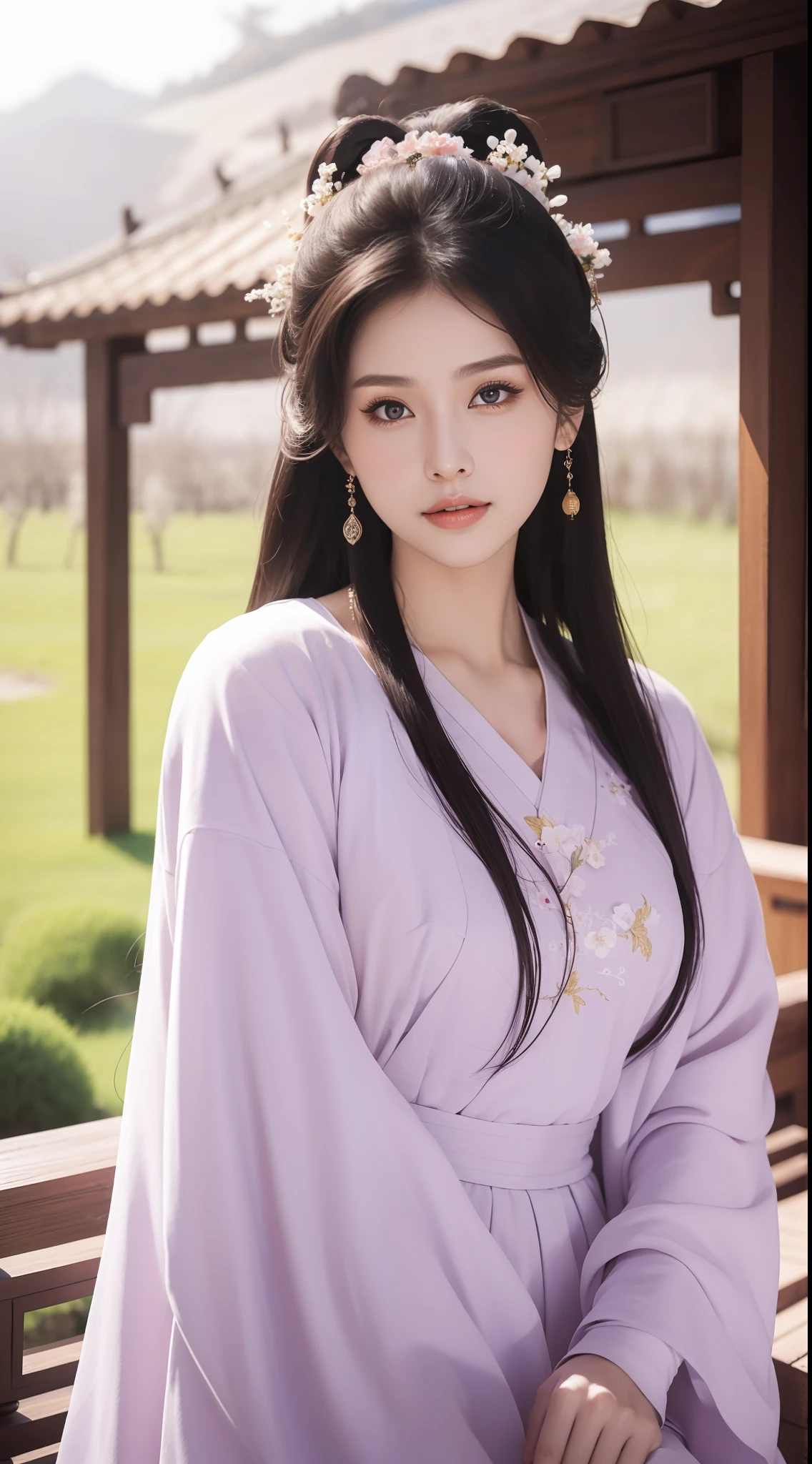 A woman in a purple dress posing for a picture - SeaArt AI