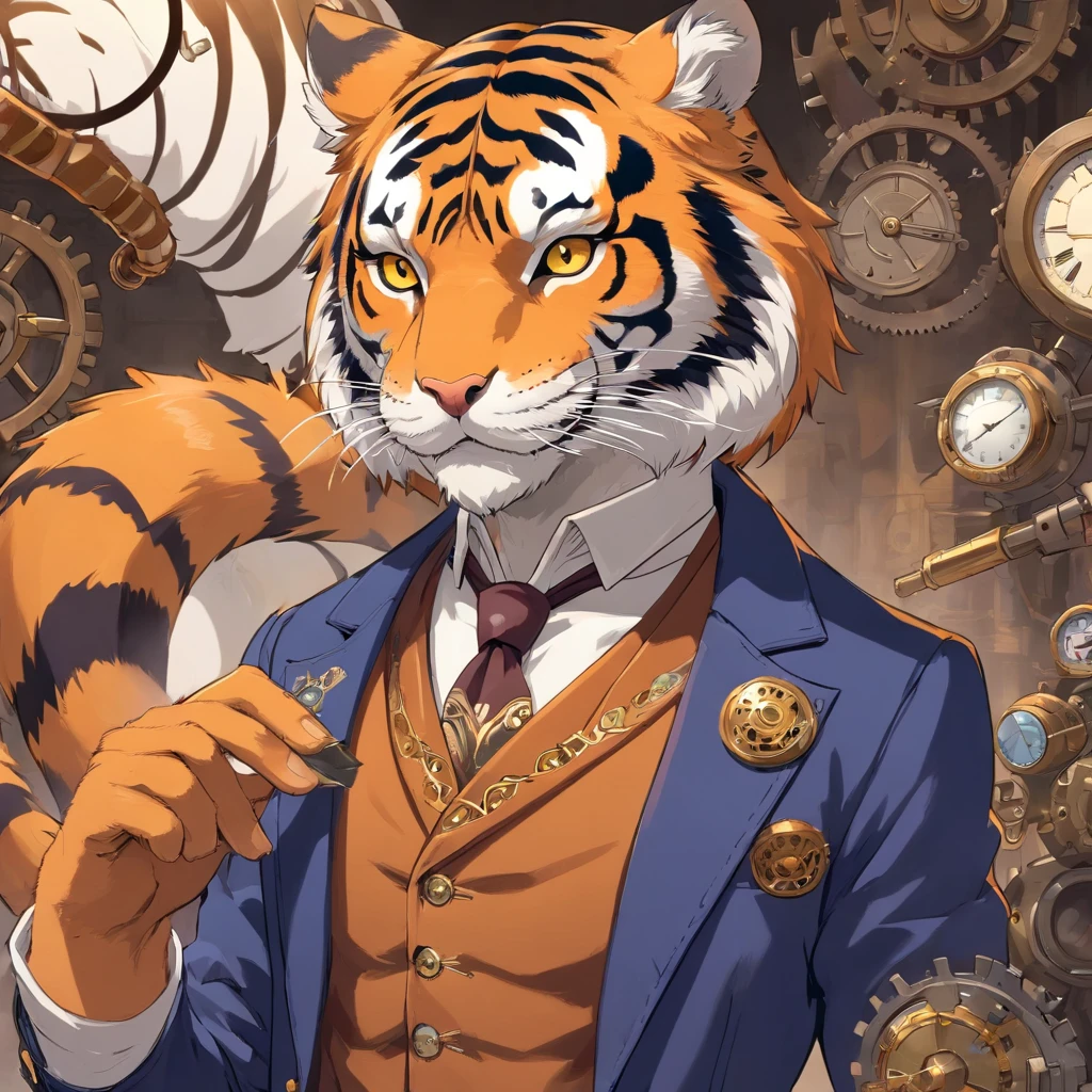 Anime character with a tiger head and a suit and tie - SeaArt AI