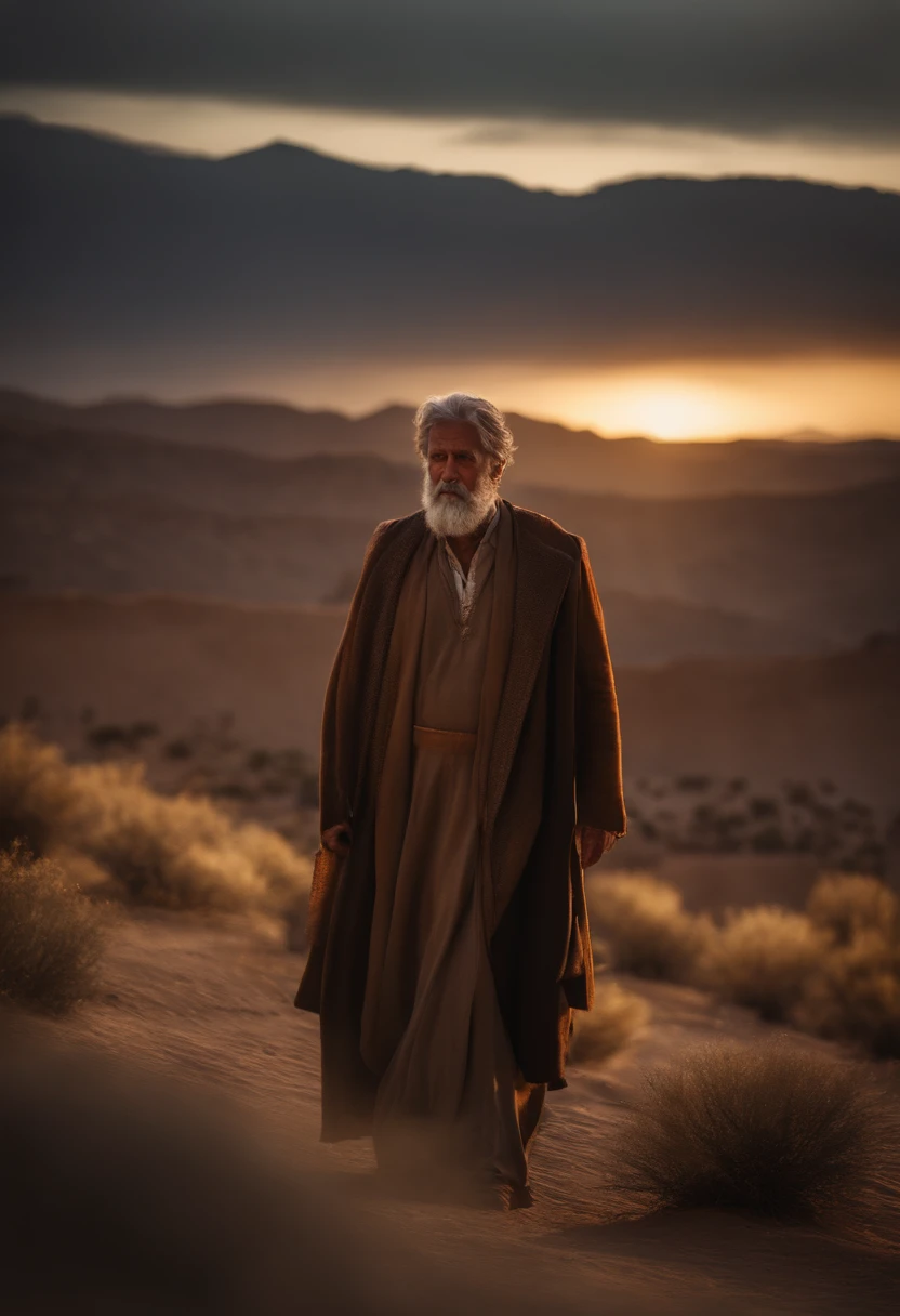 A man in a long robe walking through the desert - SeaArt AI