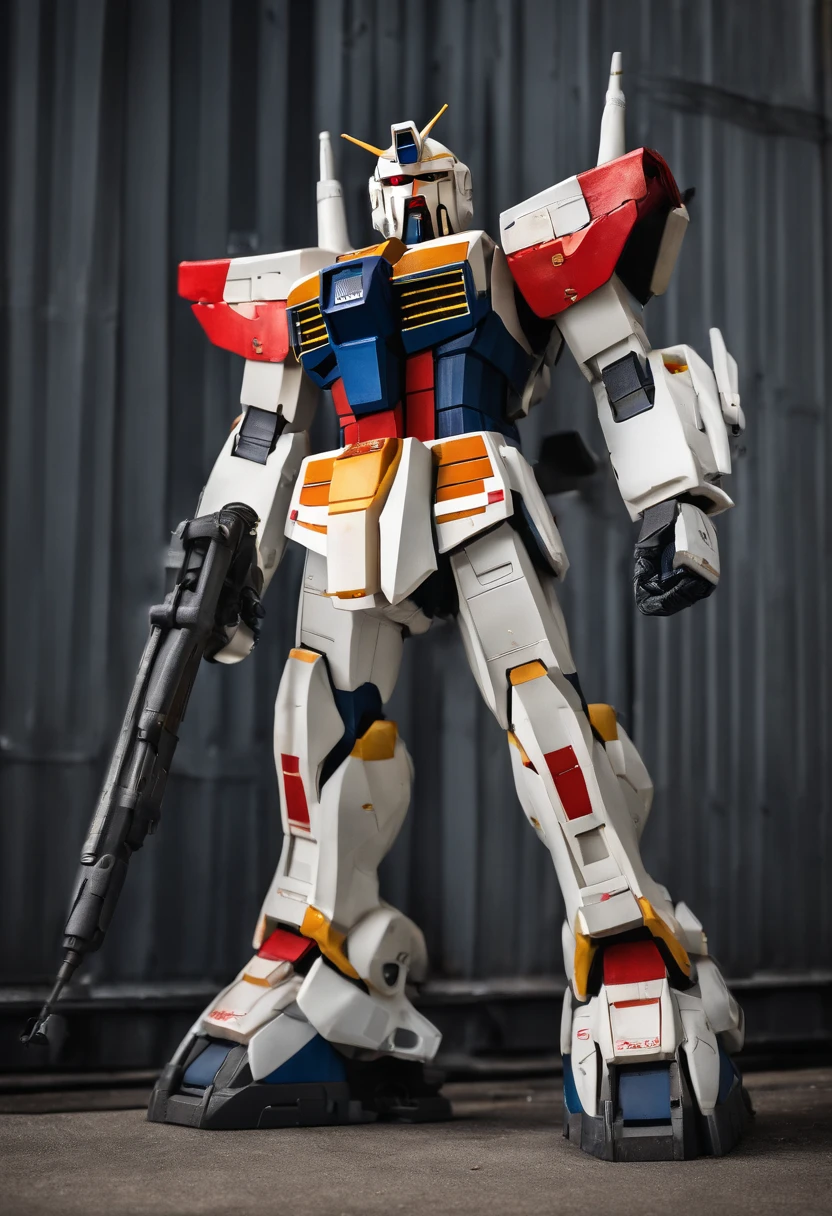 A close up of a model of a robot with a gun - SeaArt AI