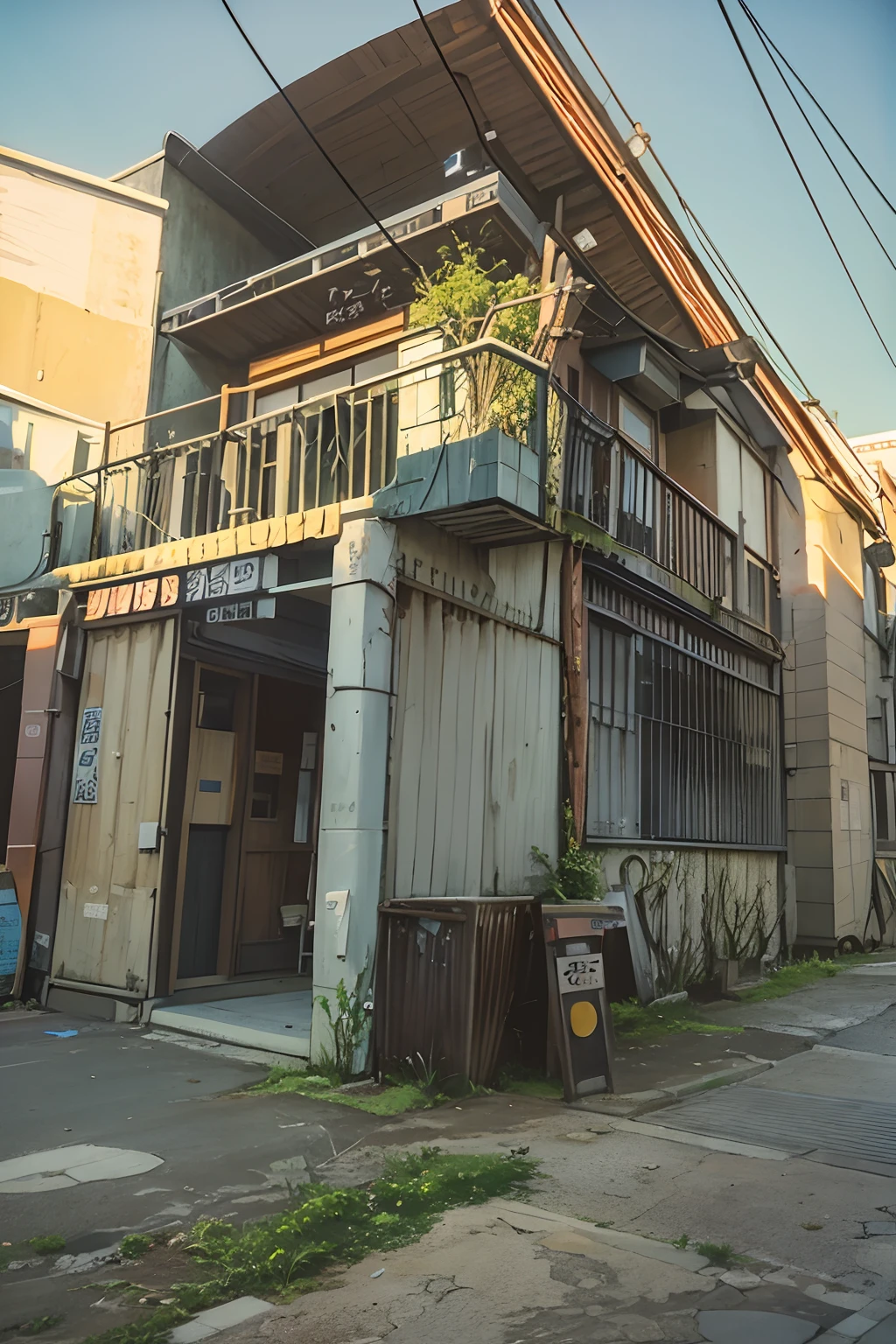 There is a building with a balcony and a balcony on the top of it ...