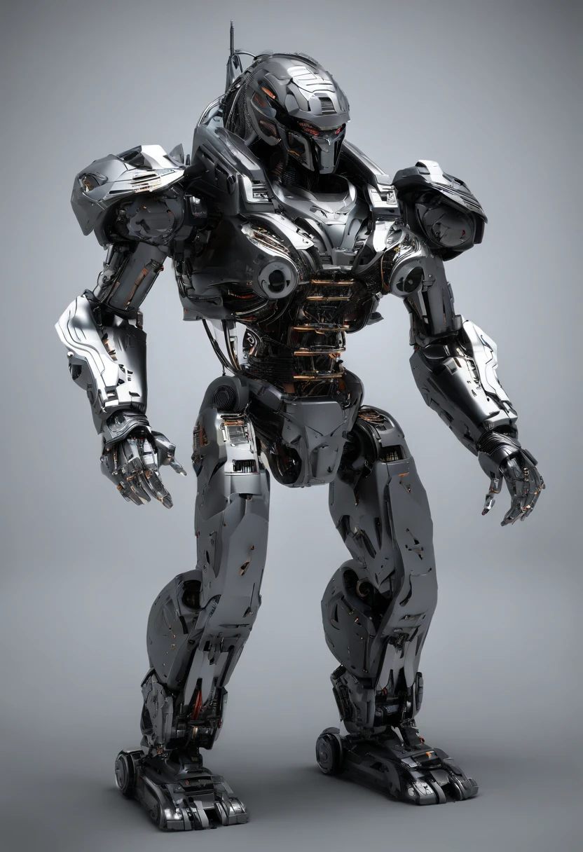 A robot with a helmet and a body made of metal - SeaArt AI