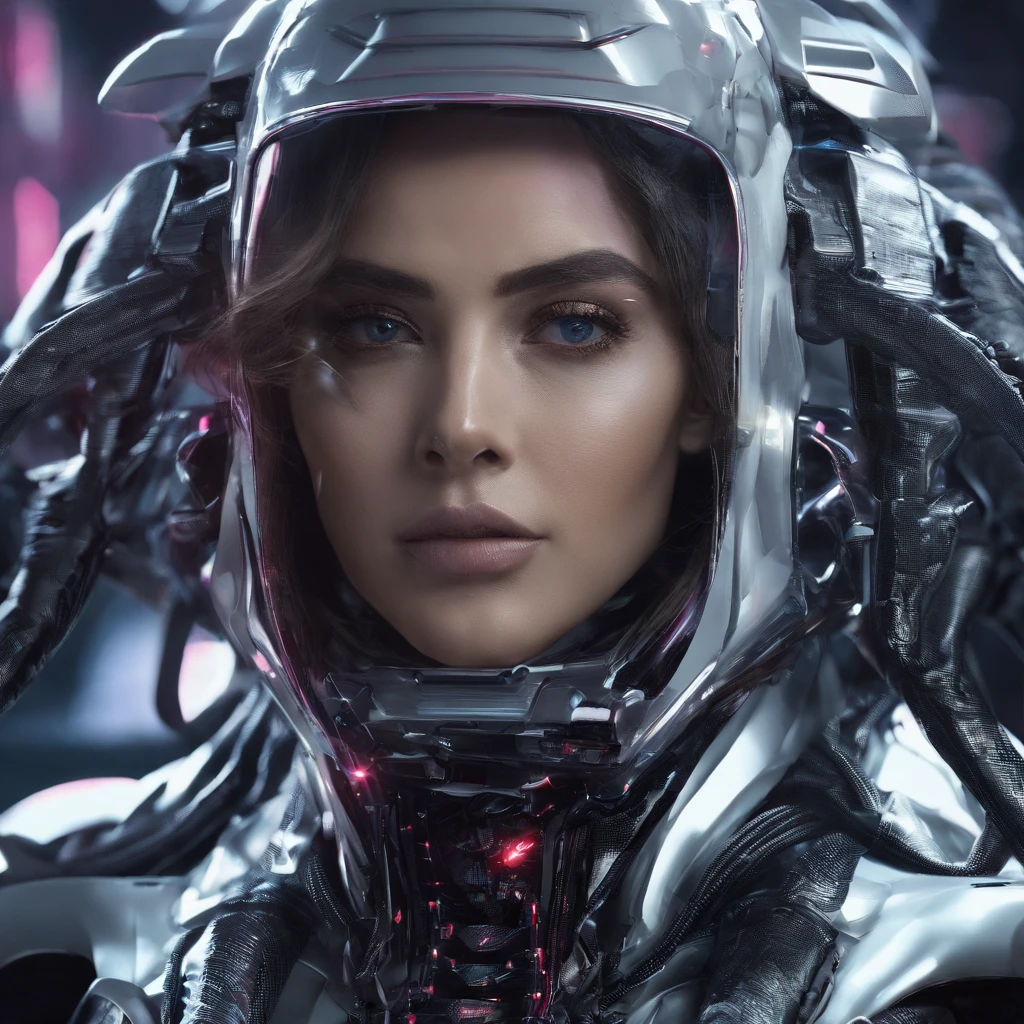 A woman in a futuristic suit with a helmet on - SeaArt AI