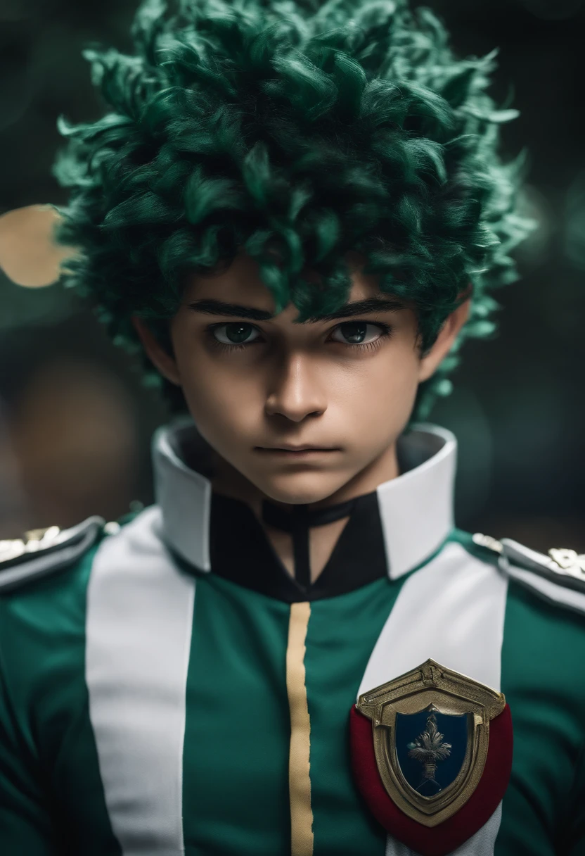 A close up of a person with green hair and a badge - SeaArt AI