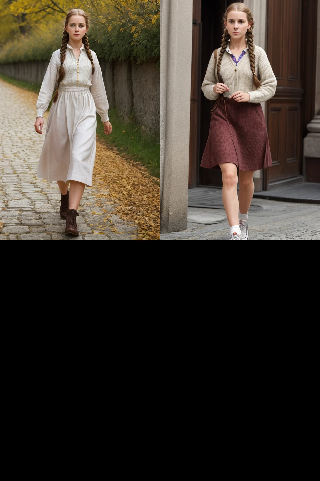 A girl with braid, Sandra Orlow, full body, focus on foot, by Grigori ...